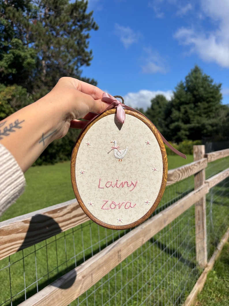 Custom Handmade Baby Name Embroidery Hoop: Floral Nursery Decor ...