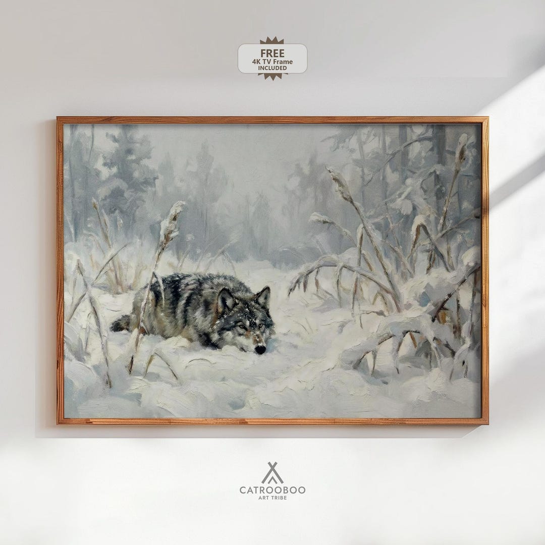 Wolf in Snow, Winter Wildlife Landscape (printable Digital Download ...