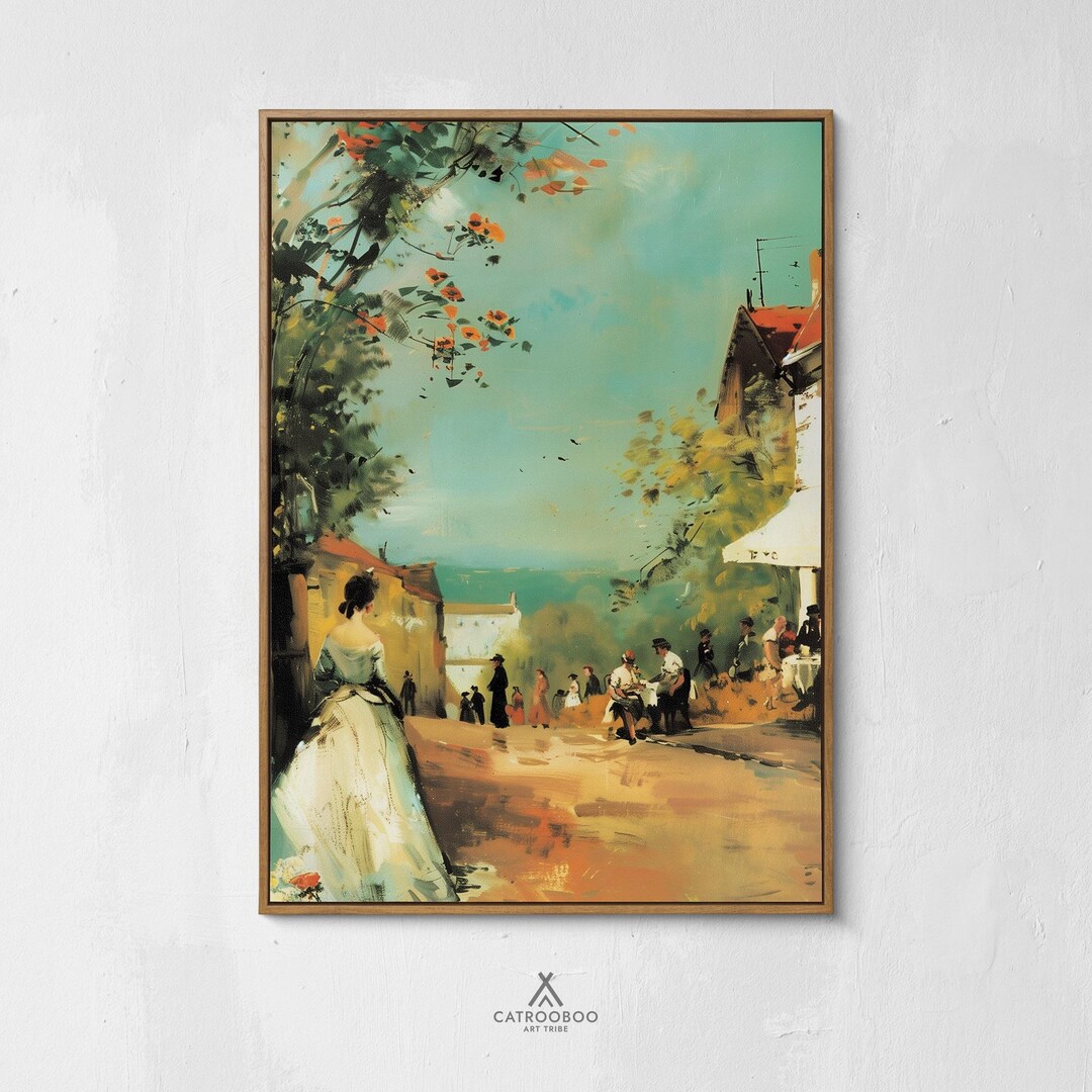 French Town Street Scene Printable, 1800s Impressionist Art (digital ...
