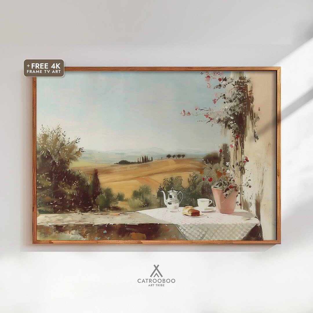 Tuscany Balcony View, Claude Monet Style (printable Digital Download ...