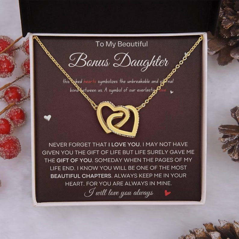 To My Bonus Daughter Necklace, Bonus Daughter Gift, Heartfelt Gift for ...