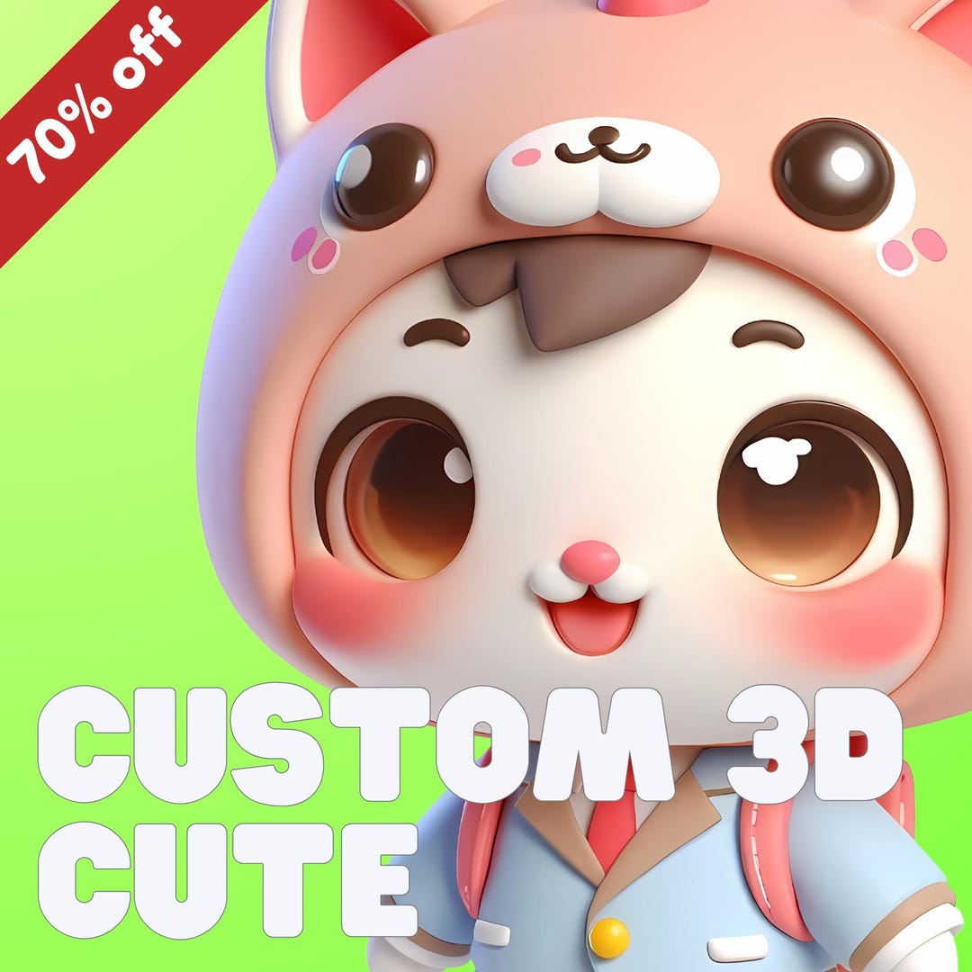 Custom 3D Chibi Model: Cartoon Character Modeling & Rendering - Etsy