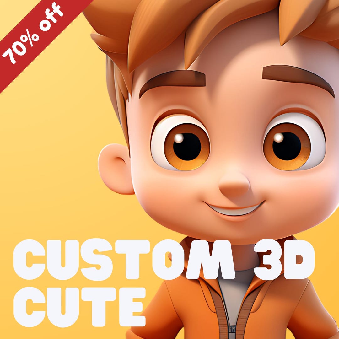 CUSTOM 3D CUTE CHARACTER, Kids Character for 3D Printing, Animation ...