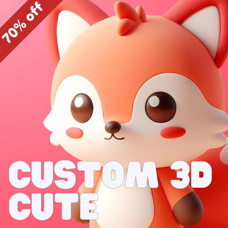 Custom 3D Chibi Character Model, Cartoon Animal, Blender Sculpting - Etsy