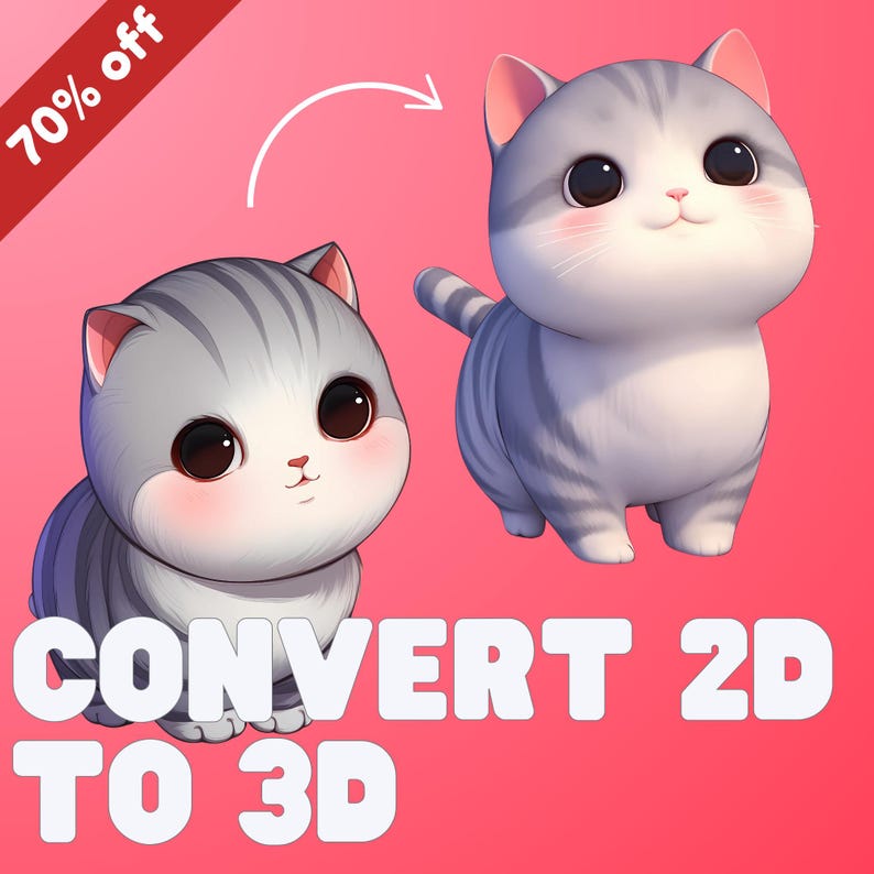 CONVERT 2D to 3D, Custom Cute 3d Model, 3D Chibi, 3D Animal, 3D Cartoon ...