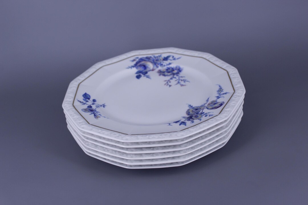Antique Rosenthal Maria Dinner Plates Octagonal Shape With Blue Floral ...