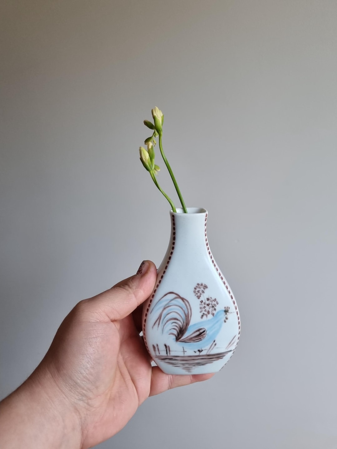Kaiser Hand-painted Porcelain Vase | 1970s German Vintage | Mid Century ...