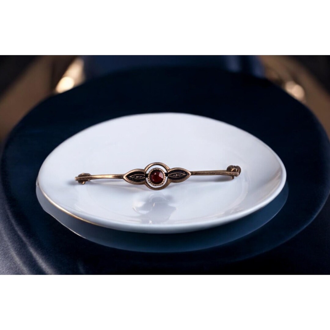 Antique 18K Gold Swedish Brooch With Ruby Unique Vintage Jewelry ...