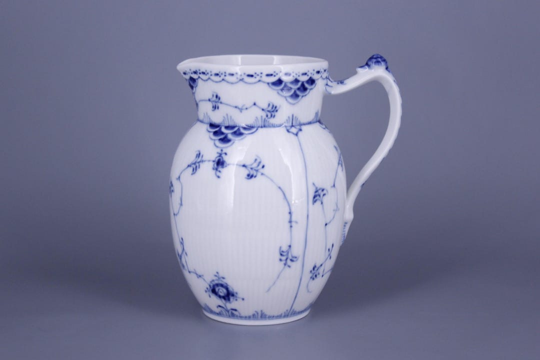 Royal Copenhagen Blue Fluted Half Lace #763 Pitcher | Danish Porcelain ...