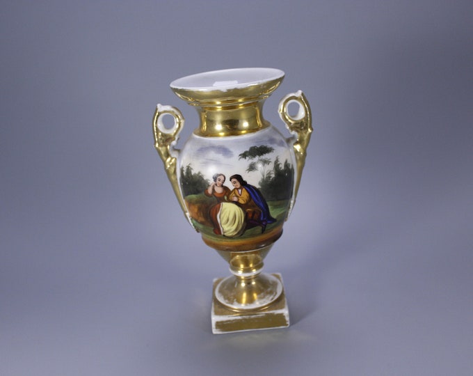 French Antique Vase - Hand Painted - 1900s - Etsy