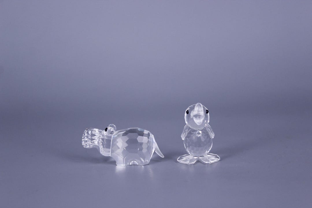 Swarovski Silver Crystal Hippo & Puffin Figurine Set | Vintage ...