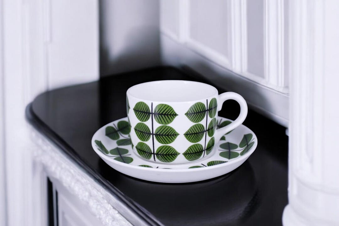 Gustavsberg Bohus Berså, Bersa Design by Stig Lindberg Tea Cup With ...