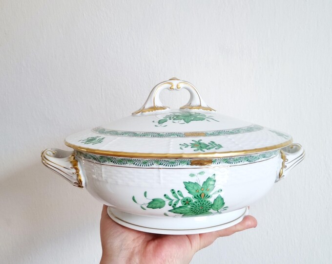 Rare Herend Green Chinese Bouquet Covered Dish Tureen – Vintage ...