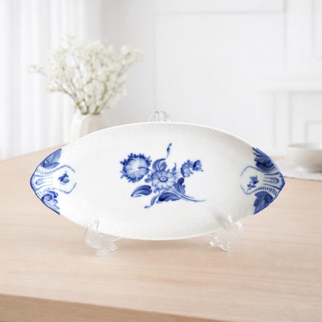 Rare Royal Copenhagen Blue Flower #1824 Pickle Dish Vintage Danish ...