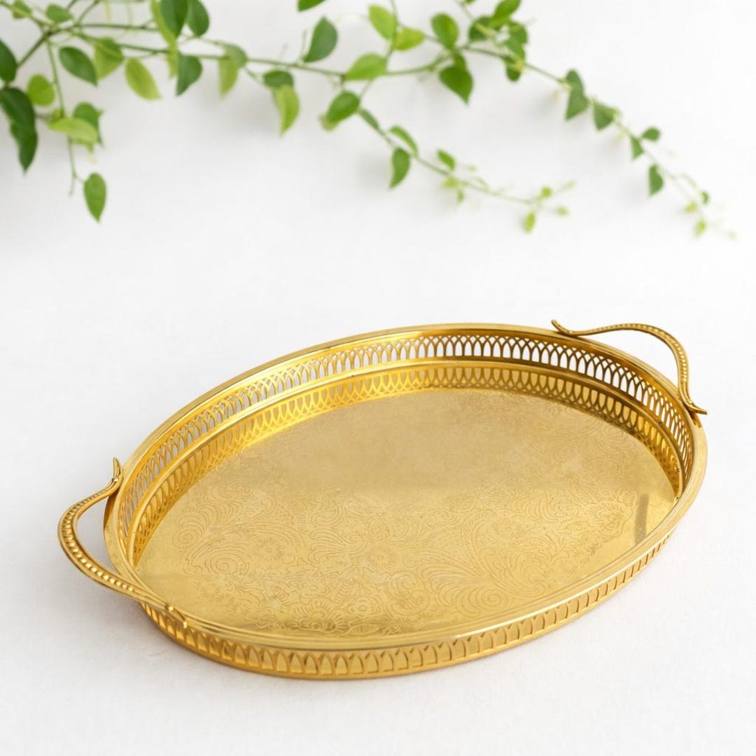 Scandia Present 24K Gold Plated Tray – Vintage 1970s Swedish Serving ...