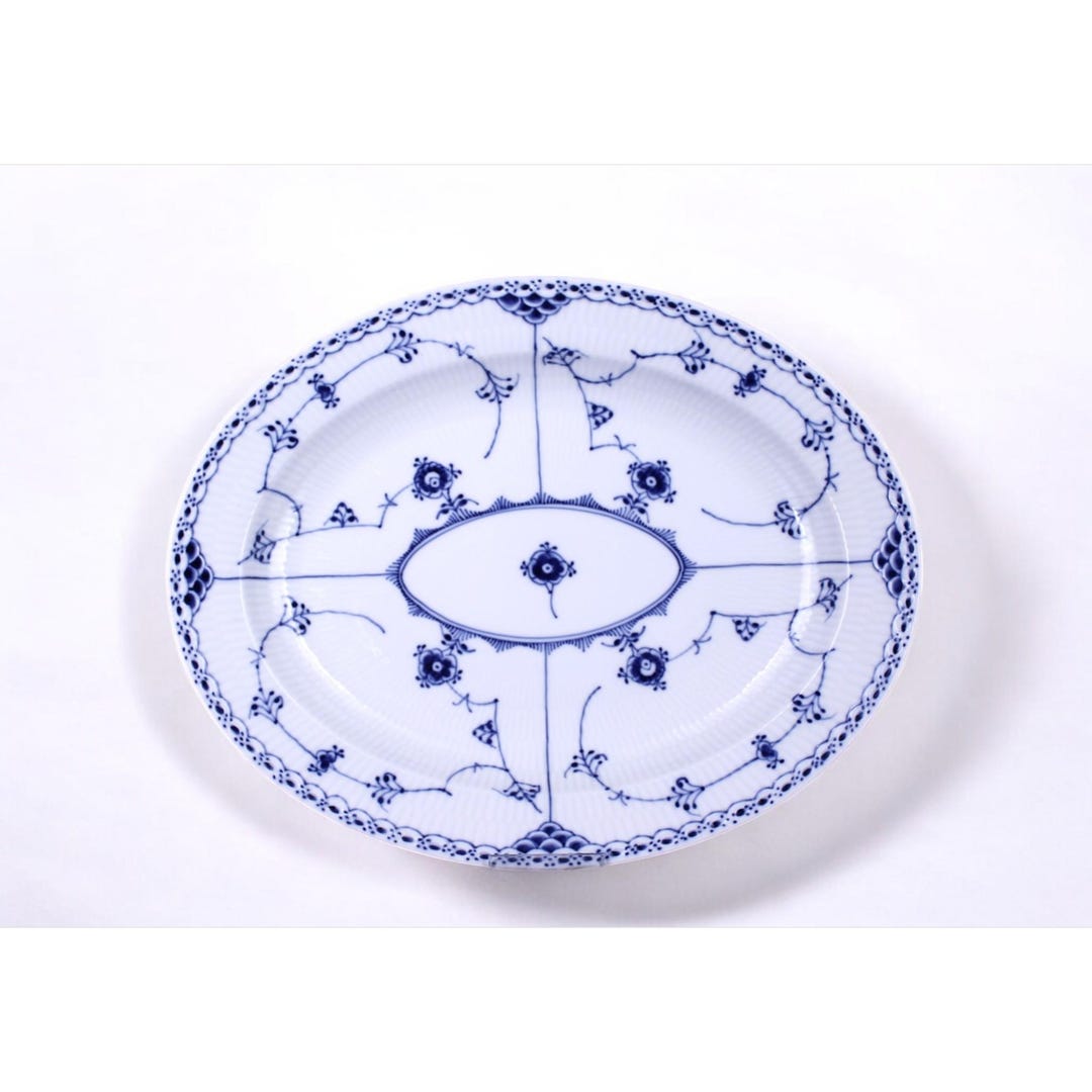 Royal Copenhagen Blue Fluted Half Lace Large Oval Platter - Elegant ...