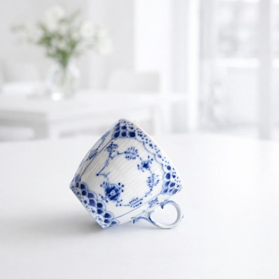 Royal Copenhagen Blue Fluted Full Lace #1035 Cup, 1960s Denmark - Etsy