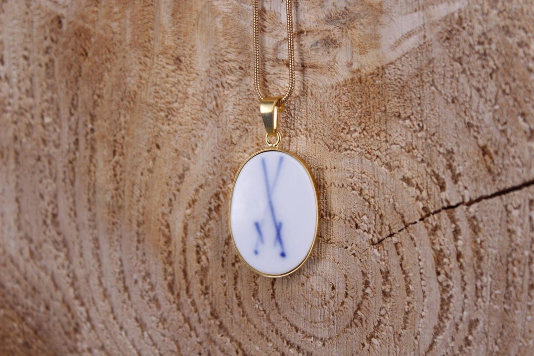 1850 Meissen Porcelain | 18K Gold-plated Silver 925 | Handmade Jewelry ...
