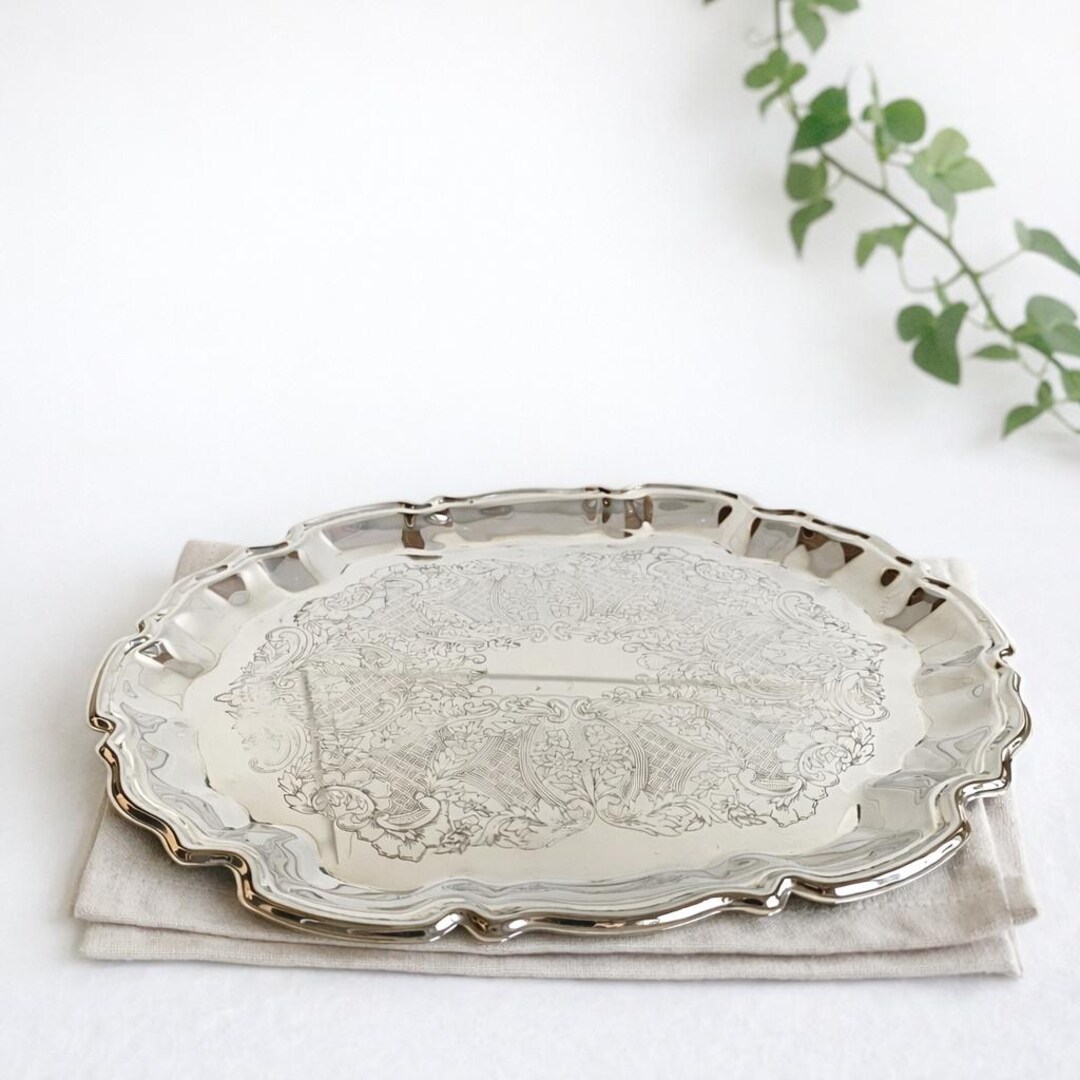 Scandia Present Silver Plated Oval Tray – Vintage Swedish Serving ...