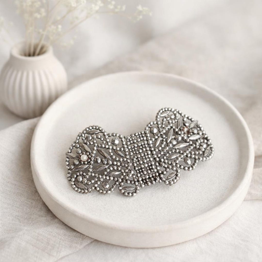 Antique Large Metal Brooch – Handcrafted Filigree Artwork, 1800s, 95 Mm ...