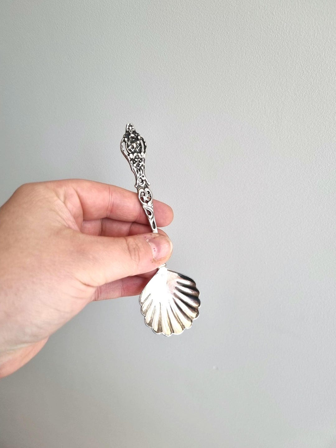 GEWE Silver Spoon – 1950 Swedish Floral Shell Spoon | 13.5 Cm, 20 G ...