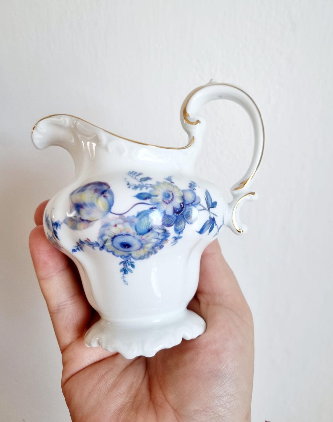 Rosenthal Pompadour Creamer | 1930s | Blue Floral & Gold | Vintage ...