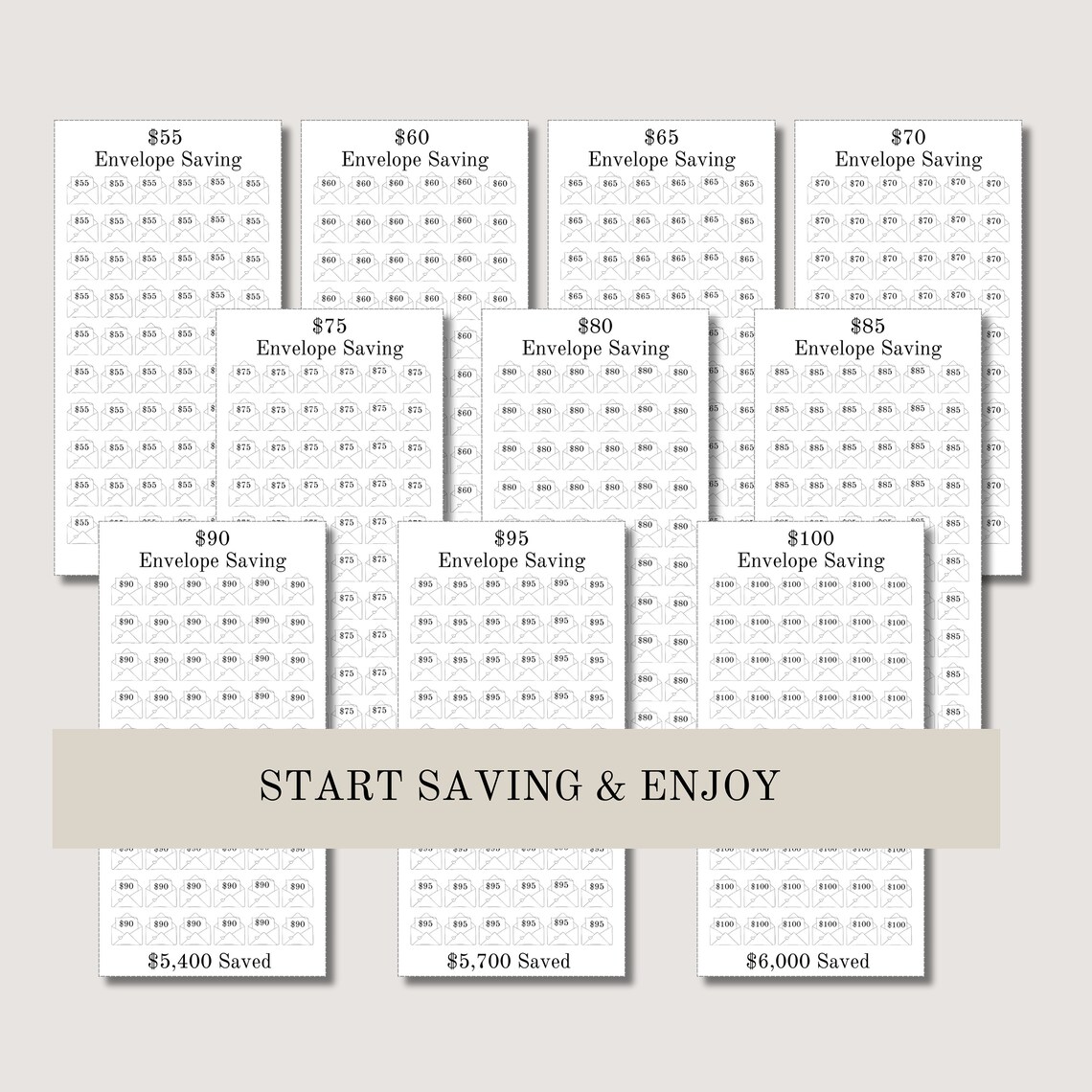 Money Saving Challenge Savings Tracker Pintables Savings Tracker Bundle ...