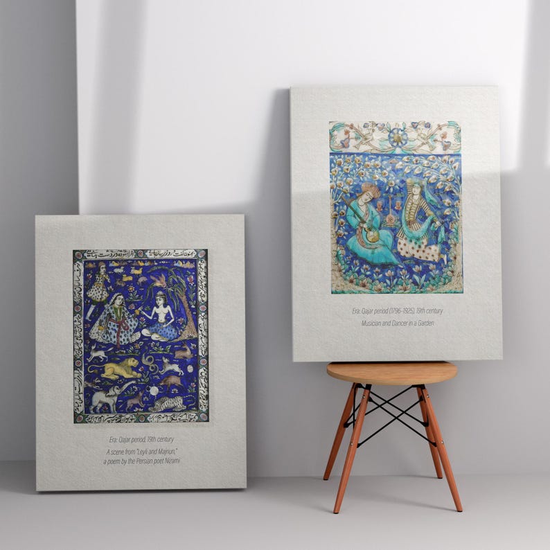 Antique Persian Tile - Persian Art - Qajar Dynasty Tile - Middle ...