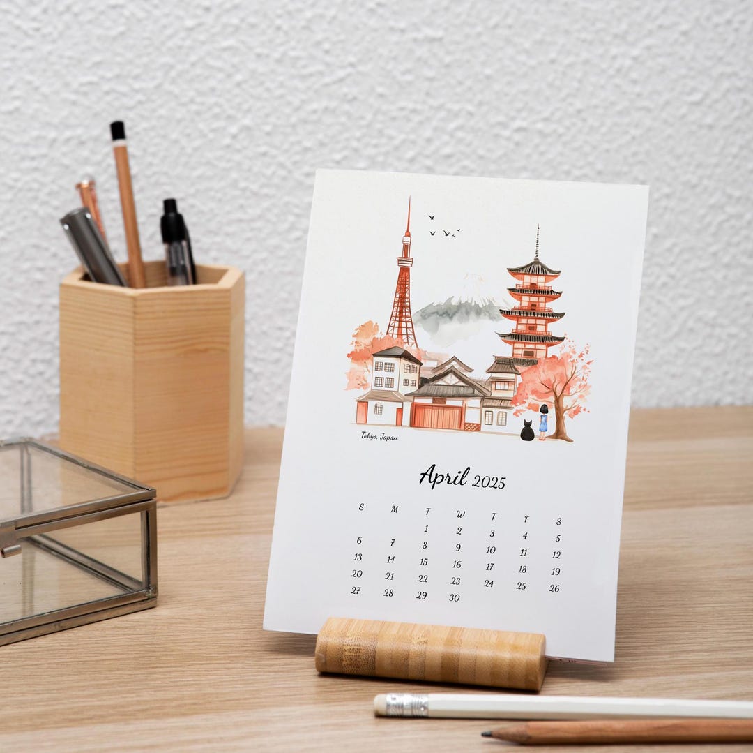 2025 Calendar | Minimal Watercolor Calendar for Travel Lovers | Wall ...