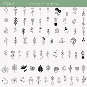 260 Botanical SVG Bundle: Floral Clipart, Flower and Line Art Designs ...