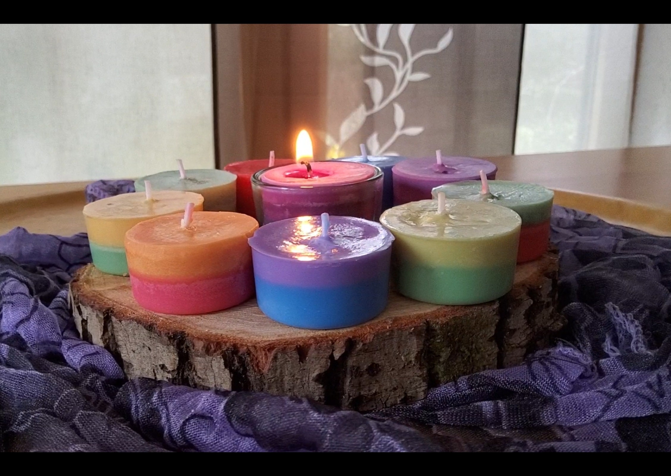 Colorful One or Two-color Tea Lights Made of Soy Wax in Transparent Tea ...