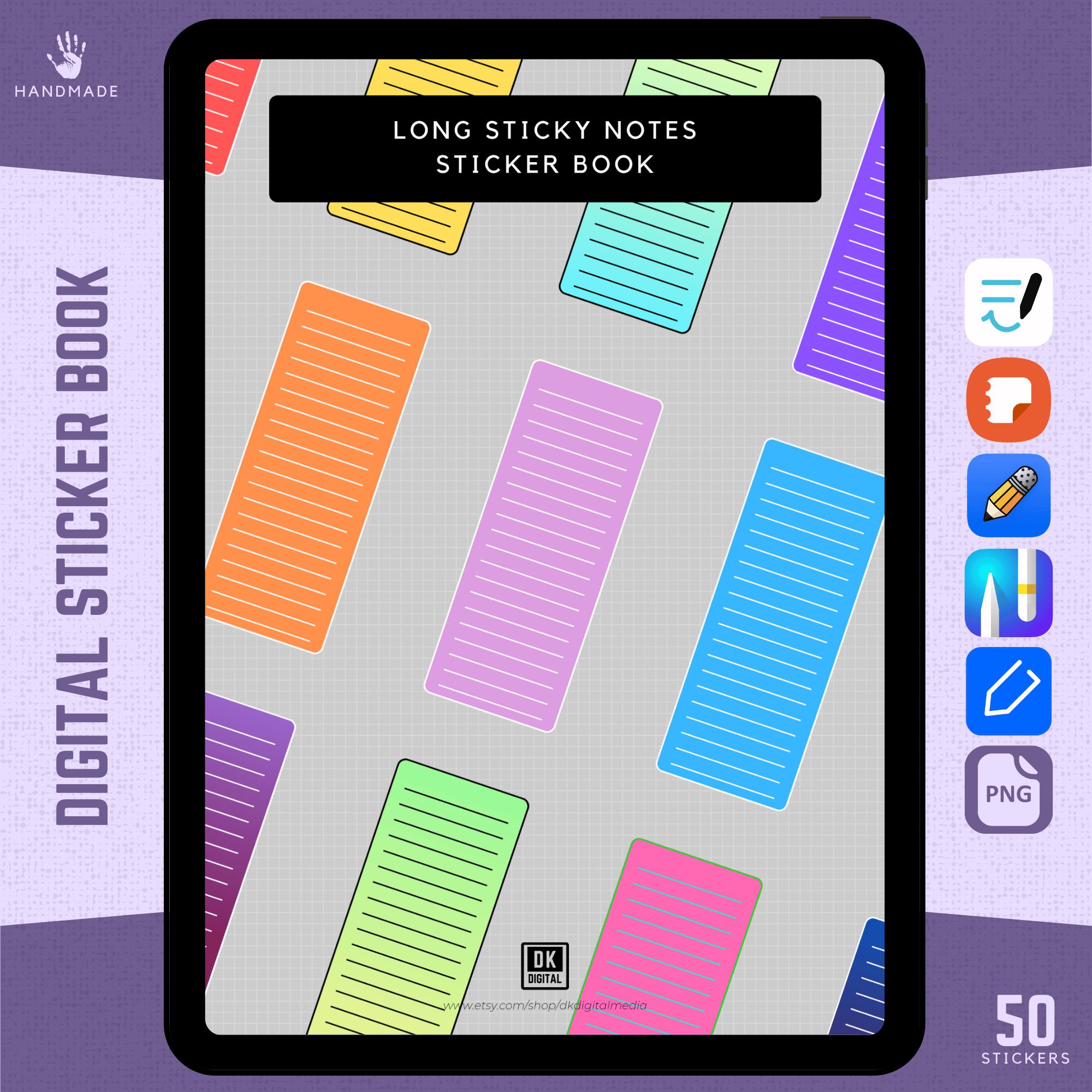 Tall Sticky Notes Digital Sticker Set (digital Download) - Etsy