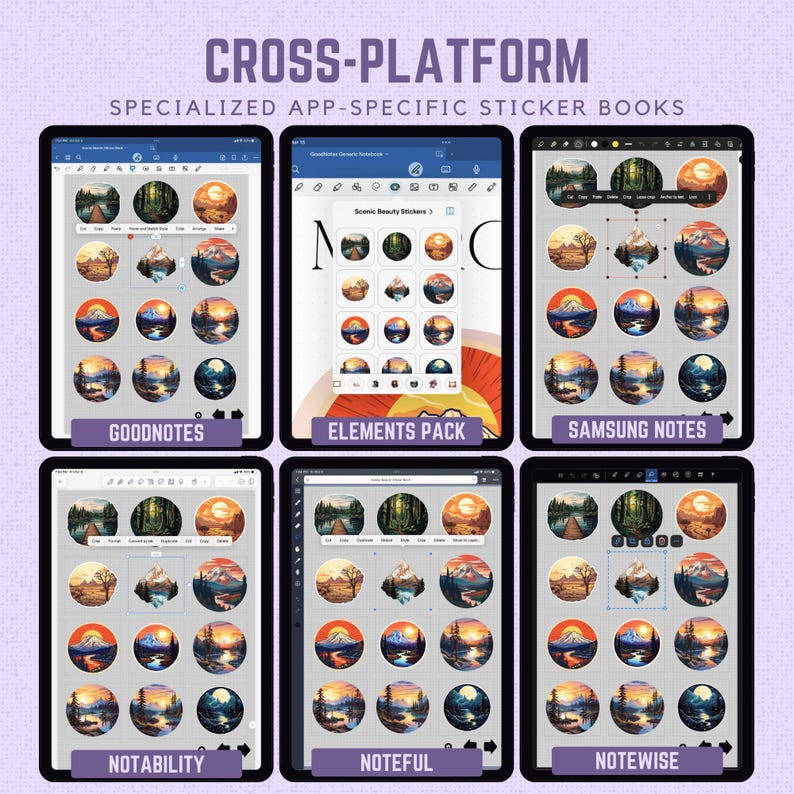 Nature Scenery Digital Planner Stickers for Goodnotes, Samsung Notes ...