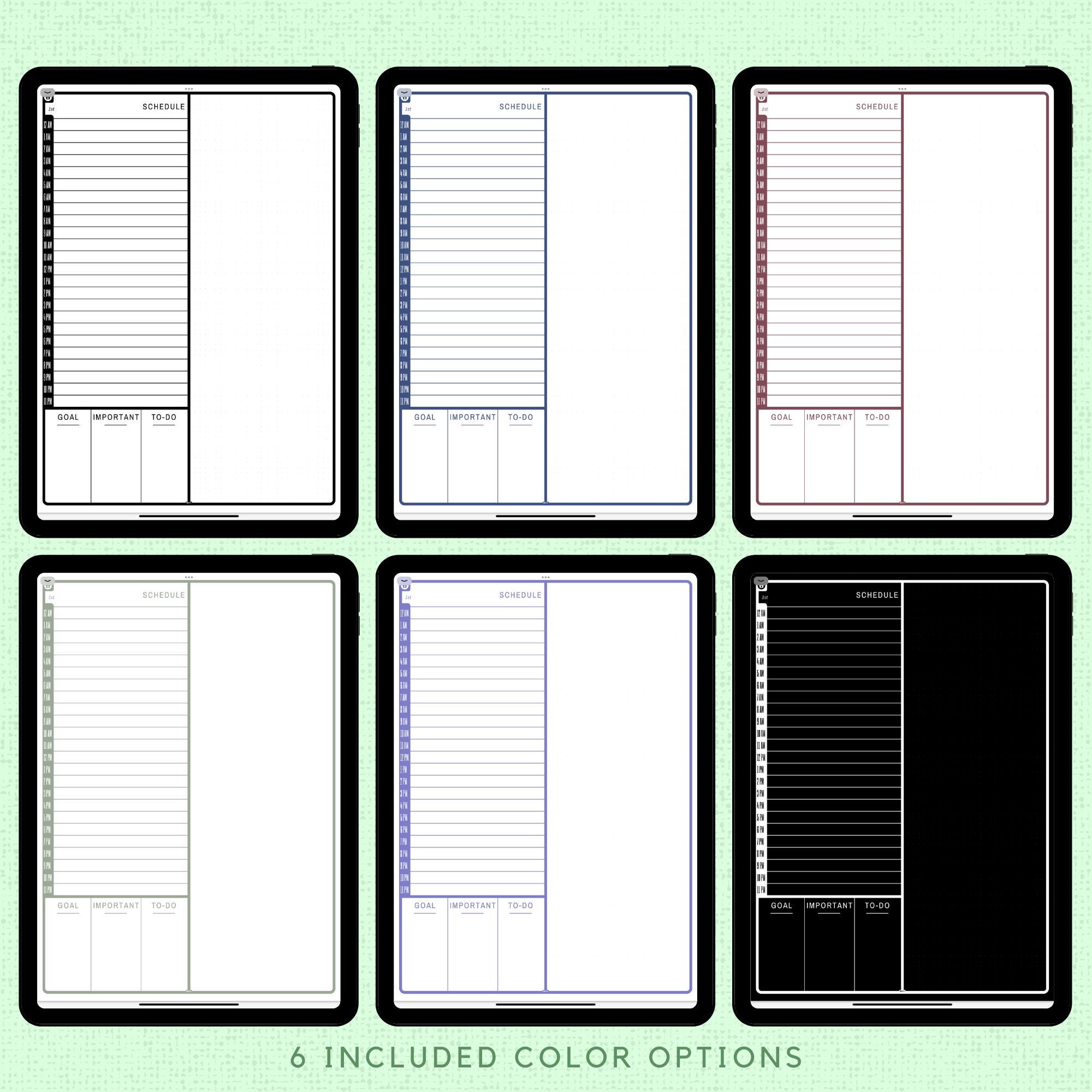 Time Blocking Digital Planner Set With Stickers | 24 Hour Scheduling ...