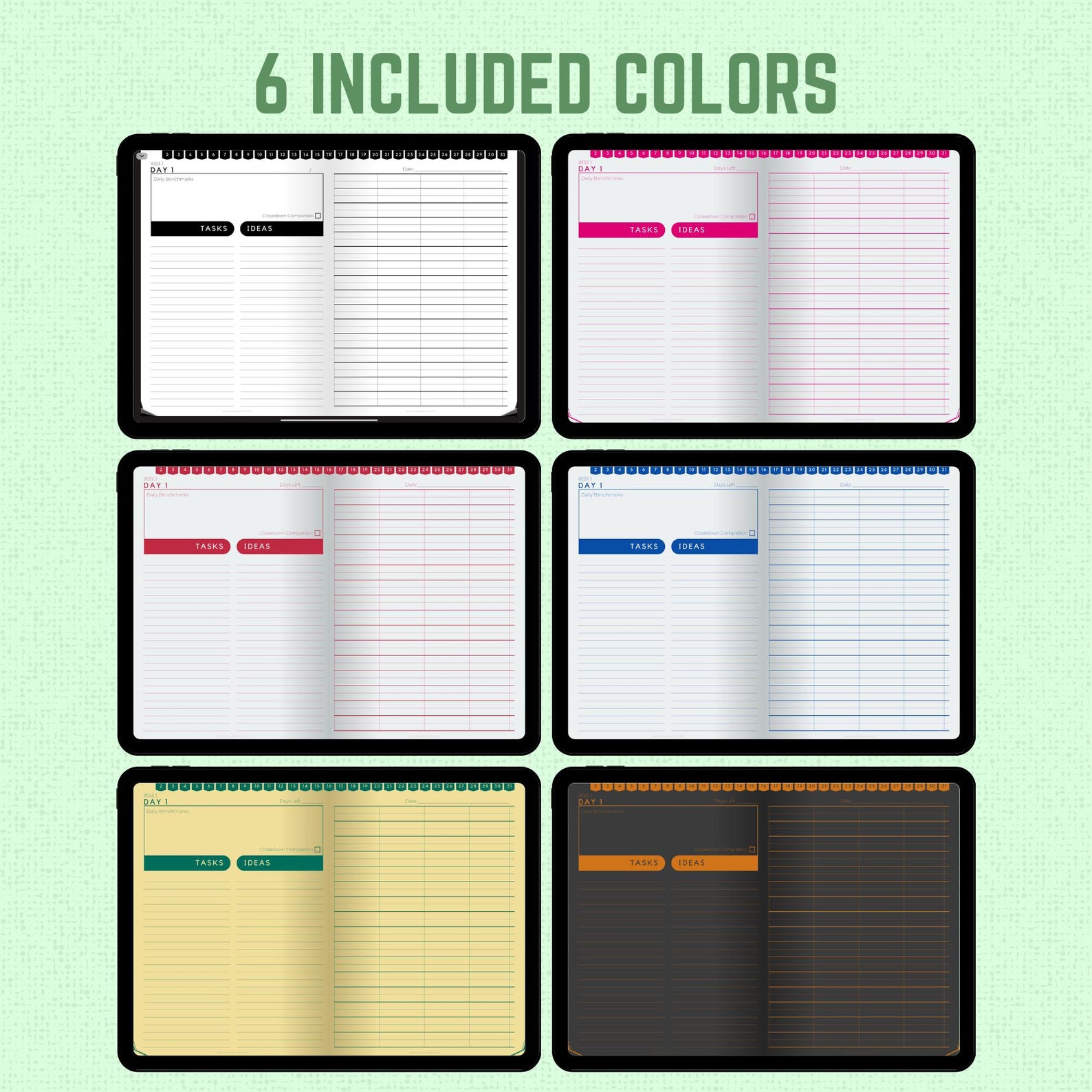 Horizontal Time Blocking Digital Planner, Daily Planner for Goodnotes ...