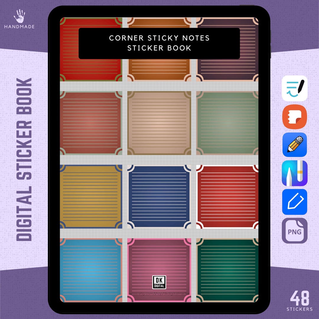 Fancy Sticky Notes Digital Planner Sticker Set for Goodnotes Samsung ...