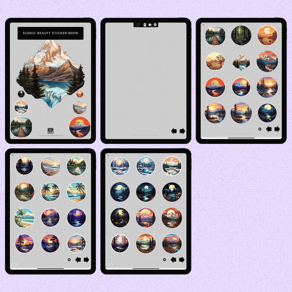 Aesthetic Nature Scenery Digital Planner Stickers for Goodnotes Samsung ...