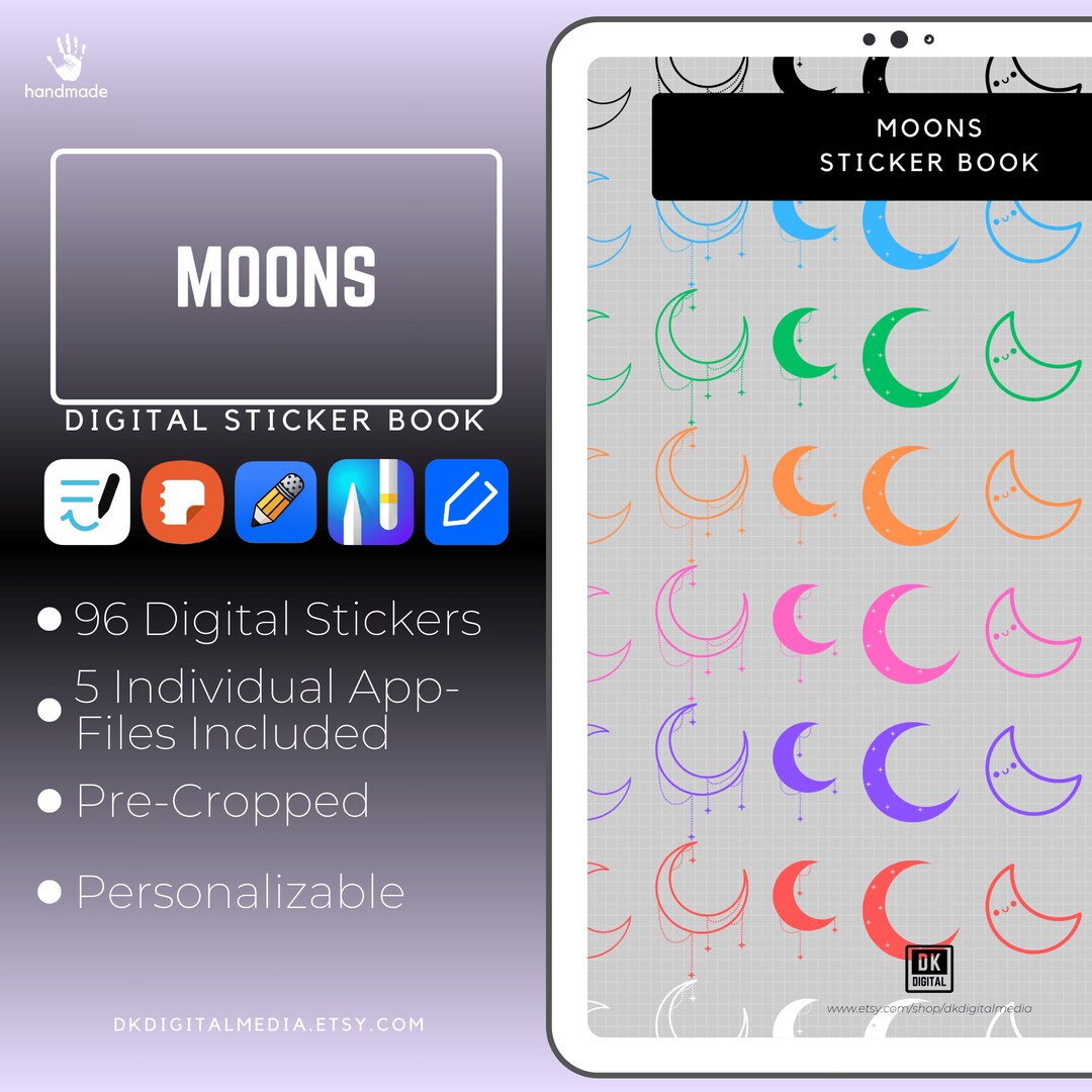 Moon Digital Planner Stickers for Goodnotes Samsung Notes Notability ...