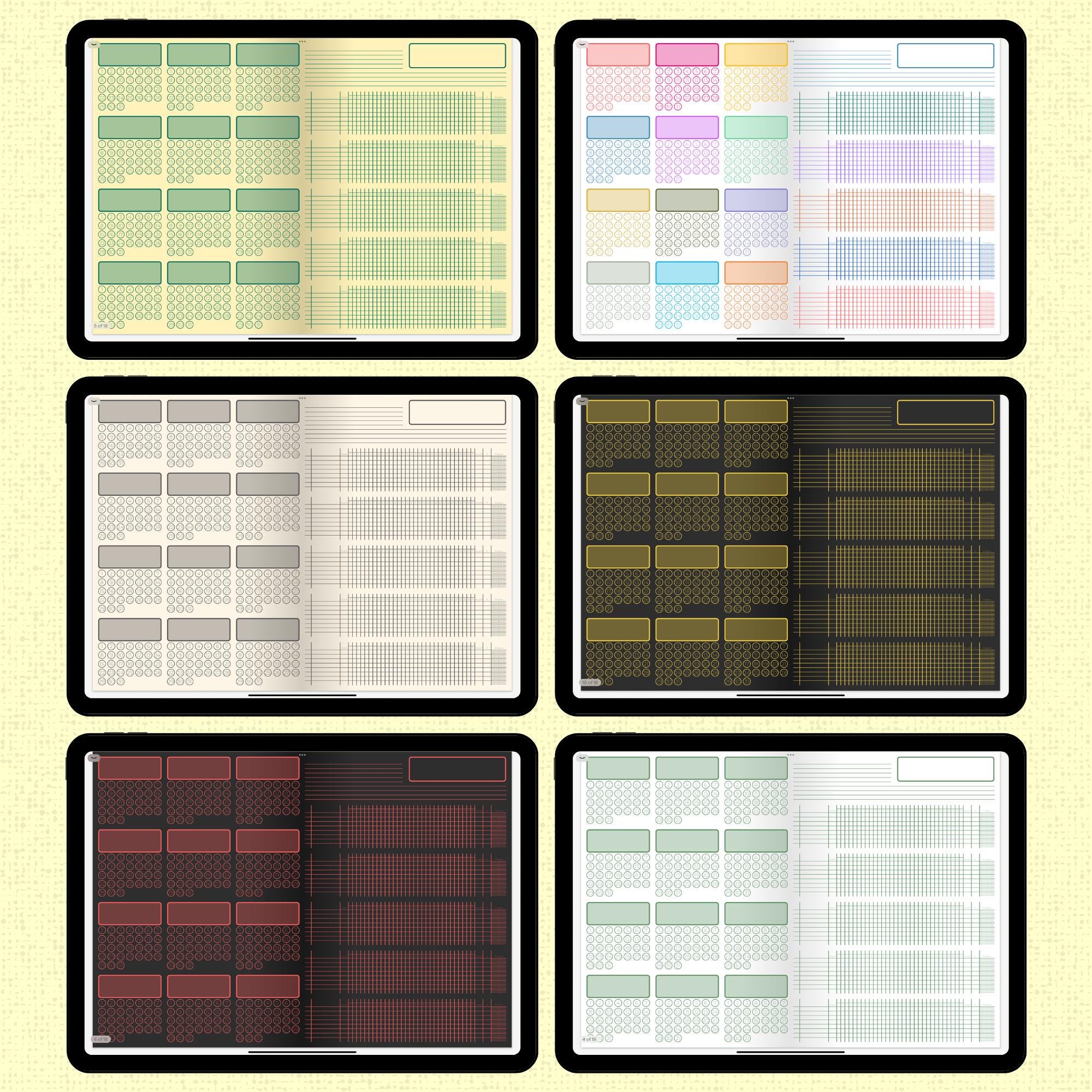 Undated Habit Tracker Digital Template, Printable Monthly Habit ...