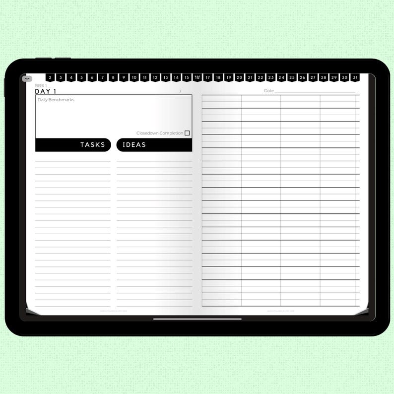 Horizontal Time Blocking Digital Planner, Daily Planner for Goodnotes ...