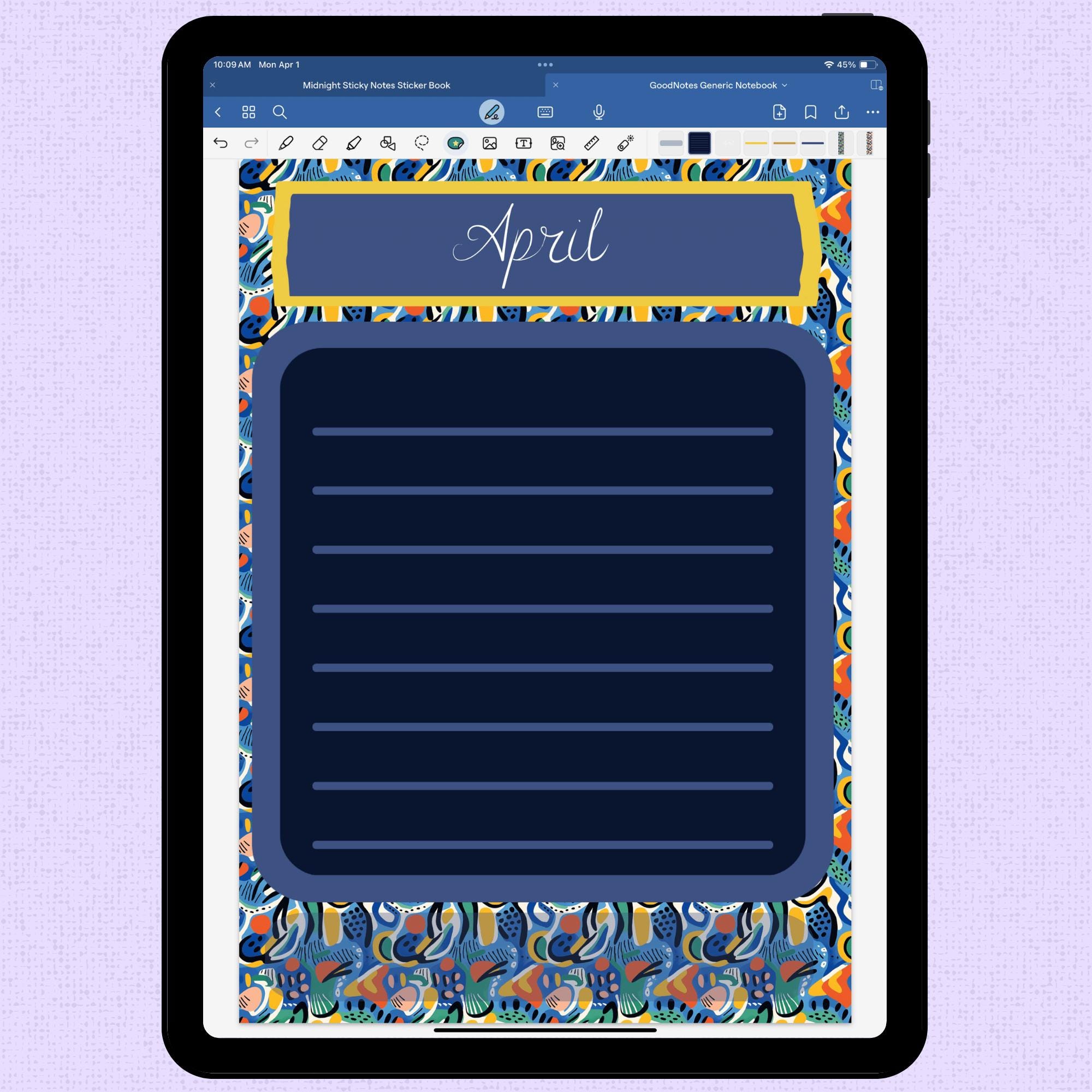 Dark Sticky Notes Digital Planner Stickers for Goodnotes Samsung Notes ...