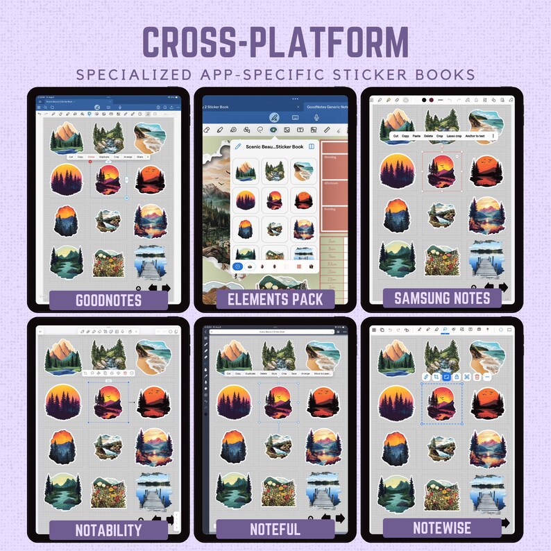 Nature Goodnotes Stickers, Scenic Digital Sticker Book for Samsung ...