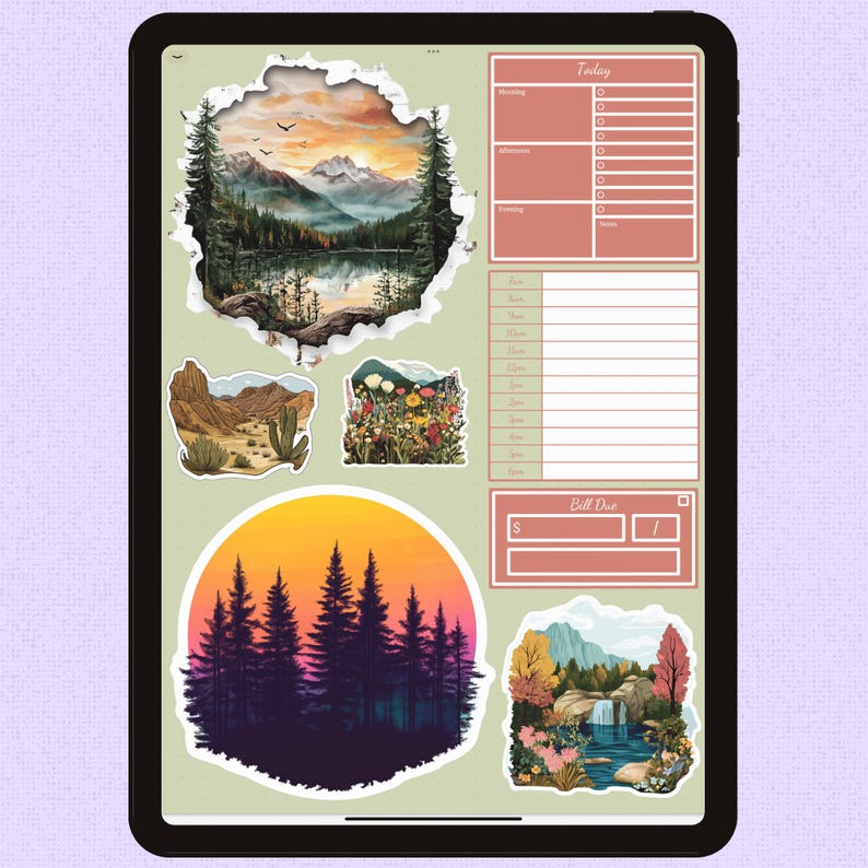 Nature Goodnotes Stickers, Scenic Digital Sticker Book for Samsung ...