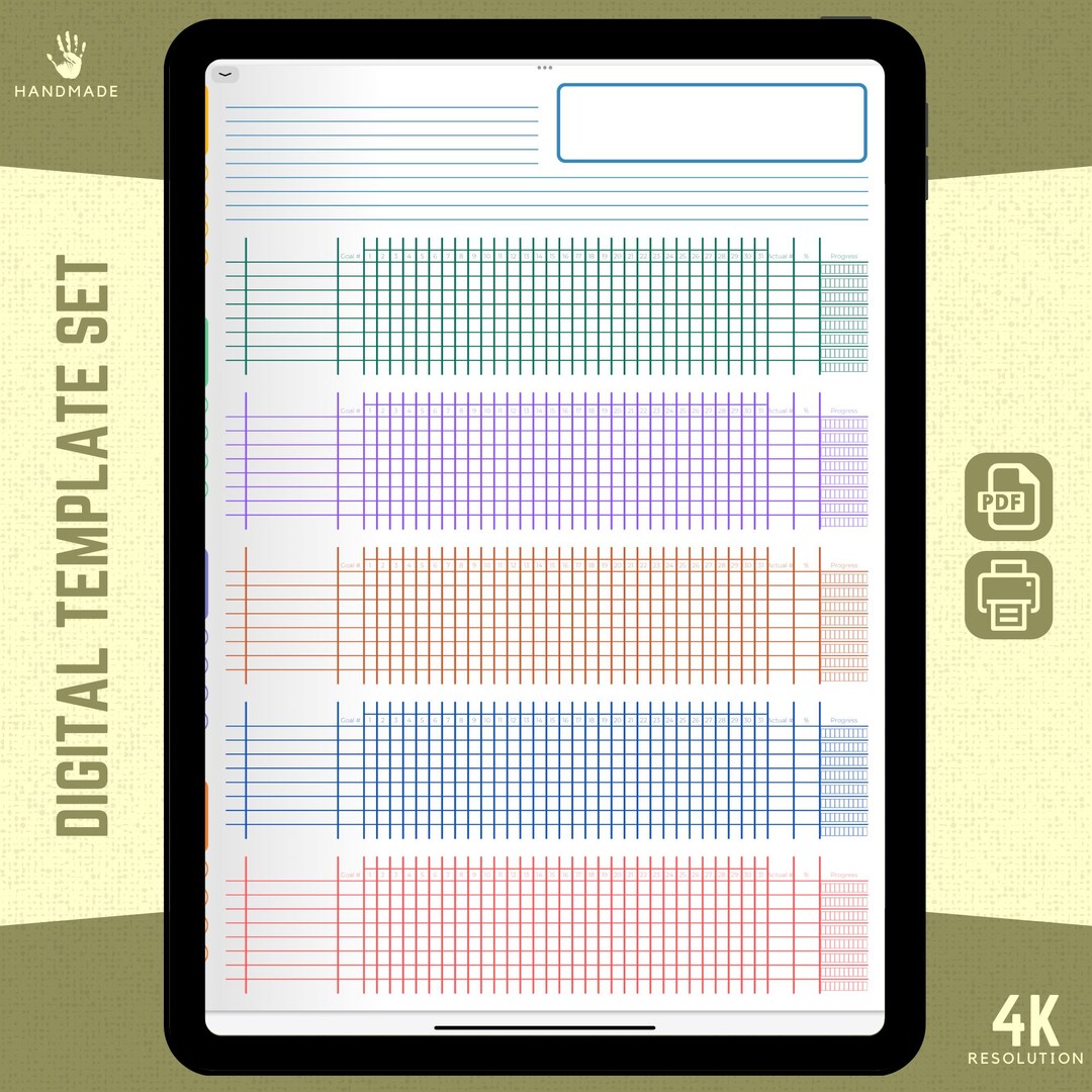 Undated Habit Tracker Digital Template, Printable Monthly Habit ...