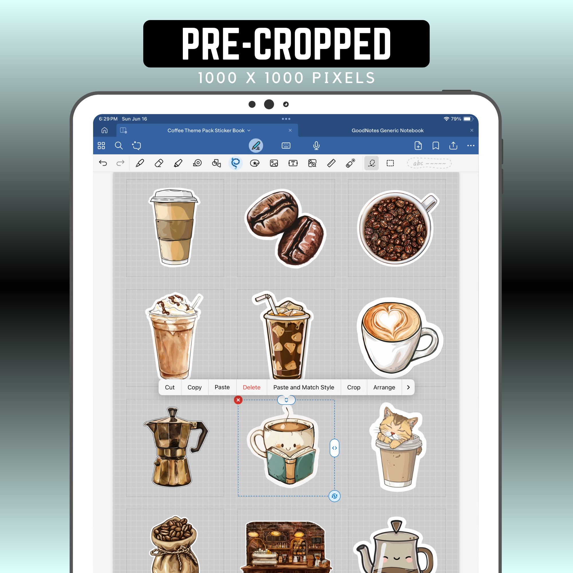 Coffee Theme Digital Sticker Set Planner Stickers for Goodnotes Samsung ...