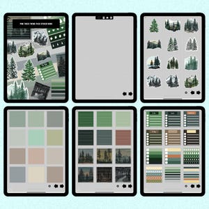 Pine Trees Theme Pack Digital Stickers for Goodnotes Samsung Notes ...