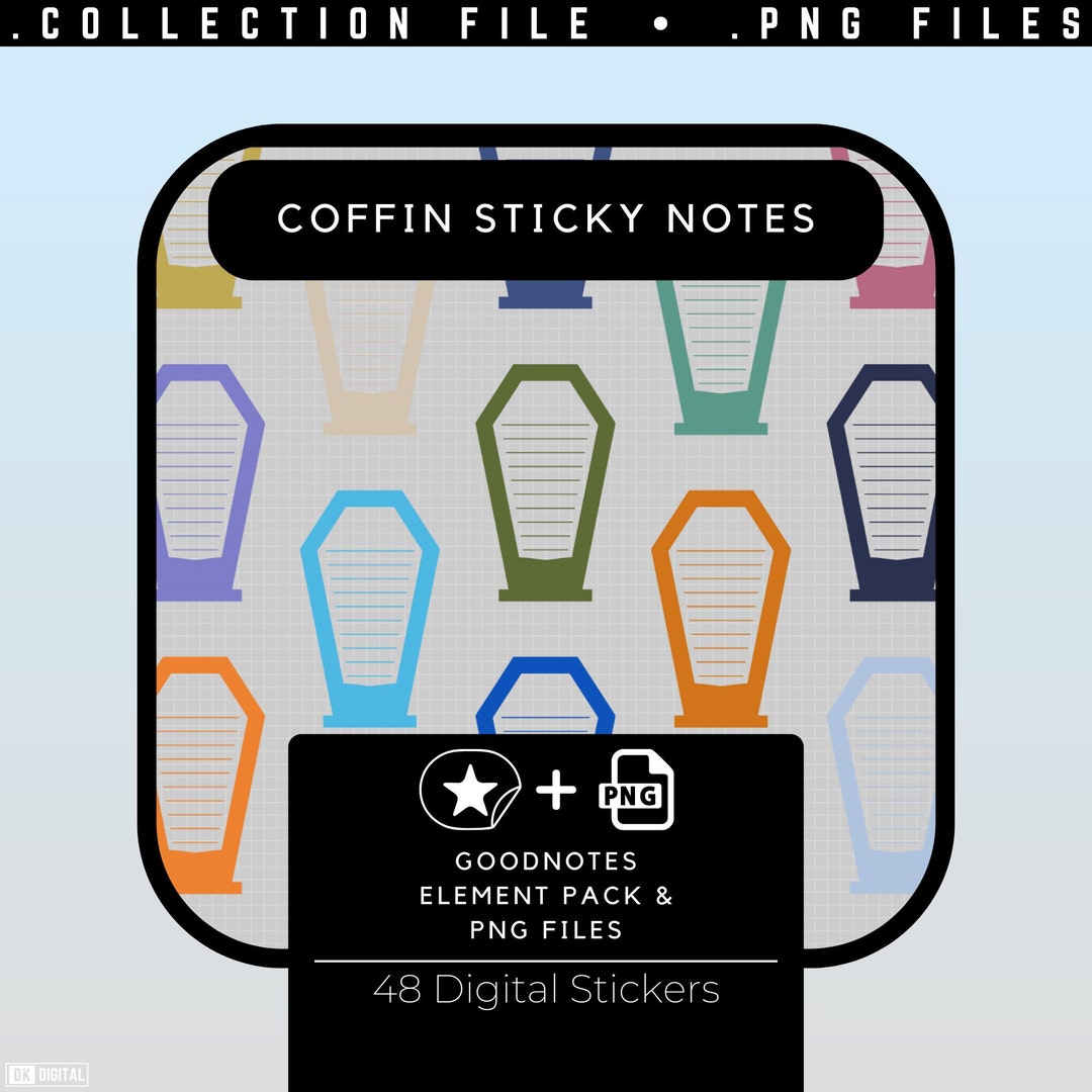 Coffin Sticky Notes Stickers Goodnotes Element Pack Digital - Etsy