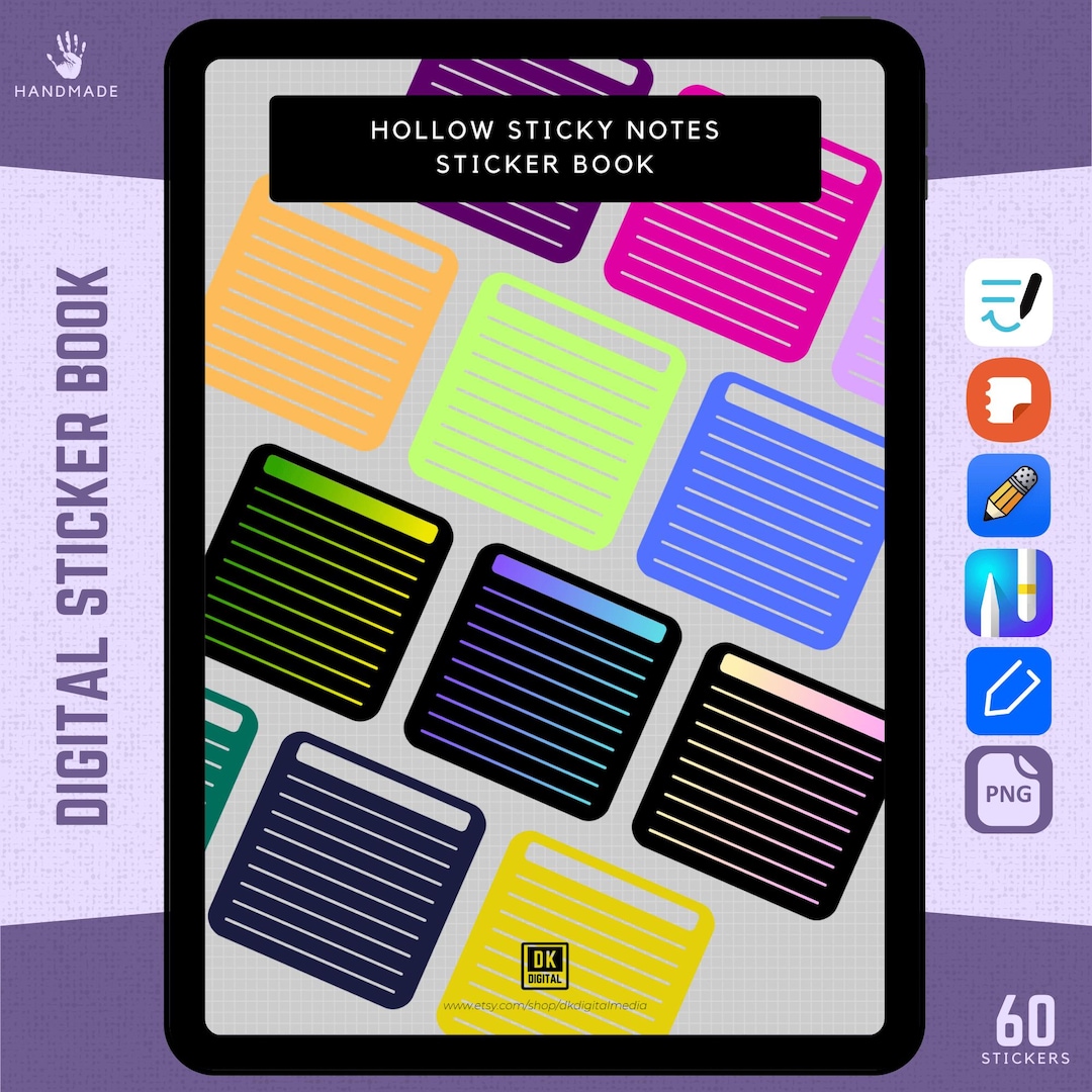 Sticky Note Digital Planner Stickers for Goodnotes Samsung Notes ...
