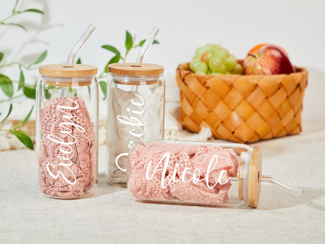 Personalized Glass Cupcustom Glass Tumbler With Strawiced - Etsy