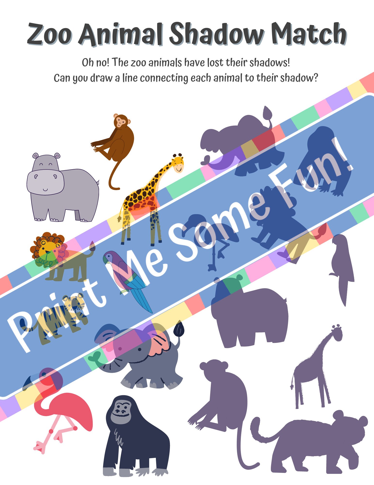 Animal Matching Game Pack Printable - Etsy